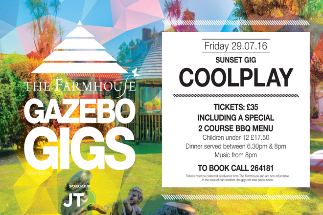 Tickets to Farmhouse Sunset Gig – Coolplay > Jersey Rewards